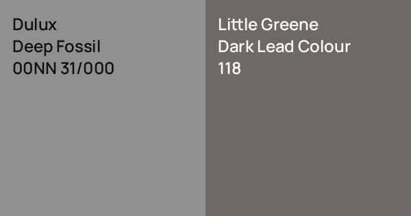 Dulux Deep Fossil vs. Little Greene Dark Lead Colour comparison