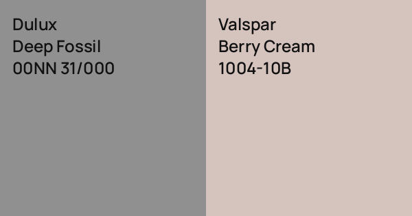 Dulux Deep Fossil vs. Valspar Berry Cream comparison