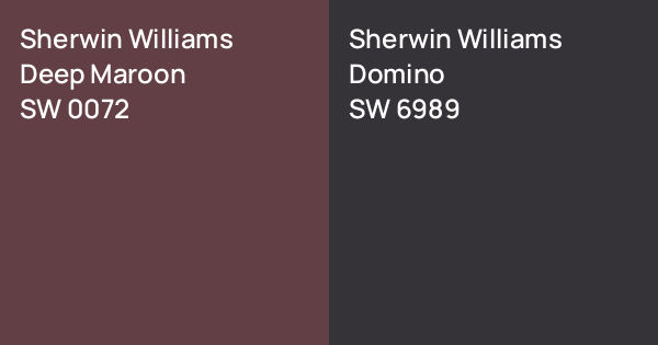 Sherwin Williams Deep Maroon vs. Sherwin Williams Domino comparison