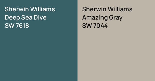 Sherwin Williams Deep Sea Dive vs. Sherwin Williams Amazing Gray comparison