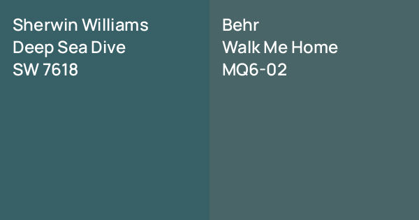 Sherwin Williams Deep Sea Dive vs. Behr Walk Me Home comparison