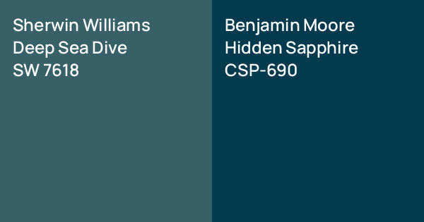 Sherwin Williams Deep Sea Dive vs. Benjamin Moore Hidden Sapphire ...