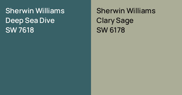 Sherwin Williams Deep Sea Dive vs. Sherwin Williams Clary Sage comparison