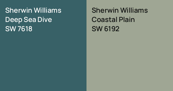 Sherwin Williams Deep Sea Dive vs. Sherwin Williams Coastal Plain ...