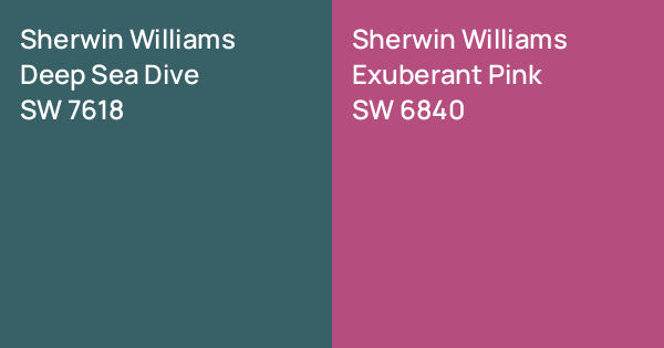 Sherwin Williams Deep Sea Dive vs. Sherwin Williams Exuberant Pink ...