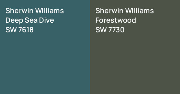 Sherwin Williams Deep Sea Dive vs. Sherwin Williams Forestwood comparison