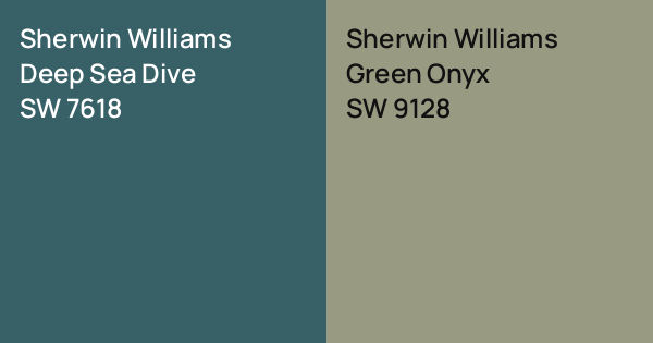 Sherwin Williams Deep Sea Dive vs. Sherwin Williams Green Onyx comparison