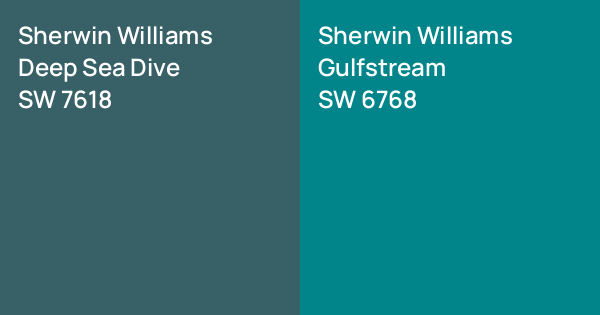 Sherwin Williams Deep Sea Dive vs. Sherwin Williams Gulfstream comparison