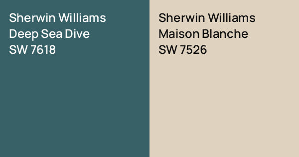 Sherwin Williams Deep Sea Dive vs. Sherwin Williams Maison Blanche ...
