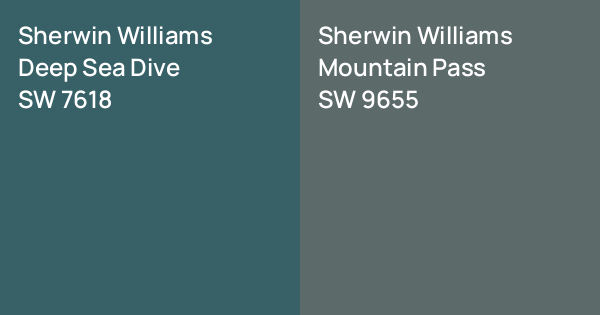 Sherwin Williams Deep Sea Dive vs. Sherwin Williams Mountain Pass ...