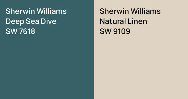 Sherwin Williams Deep Sea Dive vs. Sherwin Williams Natural Linen ...