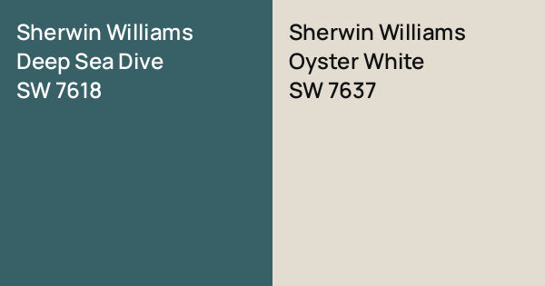 Sherwin Williams Deep Sea Dive vs. Sherwin Williams Oyster White comparison