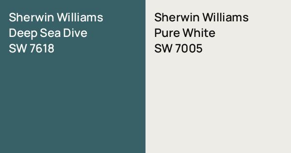Sherwin Williams Deep Sea Dive vs. Sherwin Williams Pure White comparison