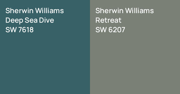 Sherwin Williams Deep Sea Dive vs. Sherwin Williams Retreat comparison