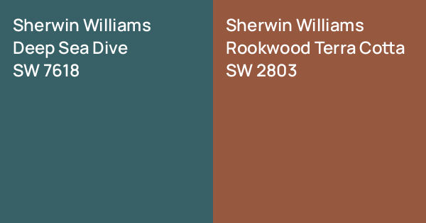 Sherwin Williams Deep Sea Dive vs. Sherwin Williams Rookwood Terra ...
