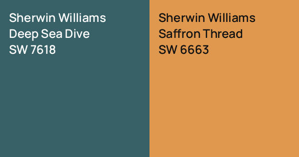 Sherwin Williams Deep Sea Dive vs. Sherwin Williams Saffron Thread ...