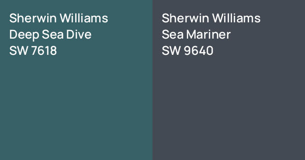Sherwin Williams Deep Sea Dive vs. Sherwin Williams Sea Mariner comparison