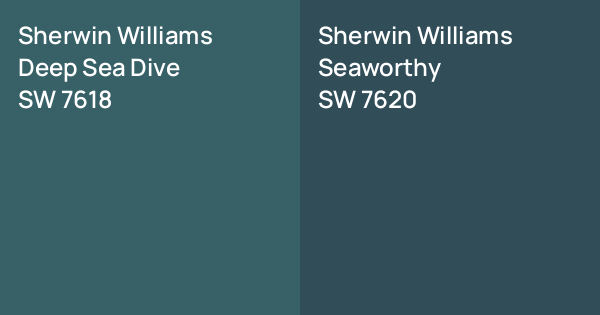 Sherwin Williams Deep Sea Dive vs. Sherwin Williams Seaworthy comparison