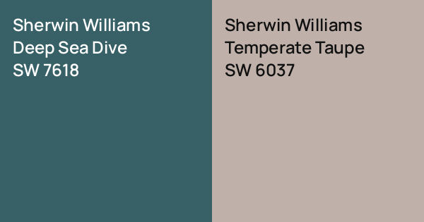 Sherwin Williams Deep Sea Dive vs. Sherwin Williams Temperate Taupe ...