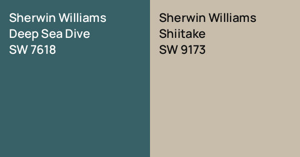 Sherwin Williams Deep Sea Dive vs. Sherwin Williams Shiitake comparison
