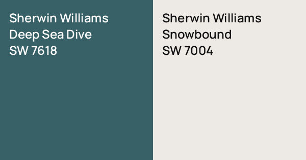 Sherwin Williams Deep Sea Dive vs. Sherwin Williams Snowbound comparison