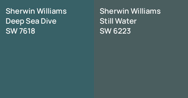 Sherwin Williams Deep Sea Dive vs. Sherwin Williams Still Water comparison