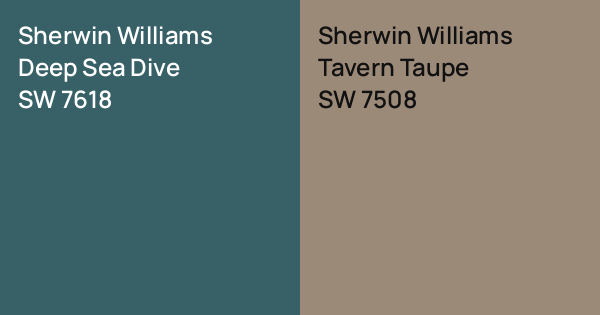 Sherwin Williams Deep Sea Dive vs. Sherwin Williams Tavern Taupe comparison