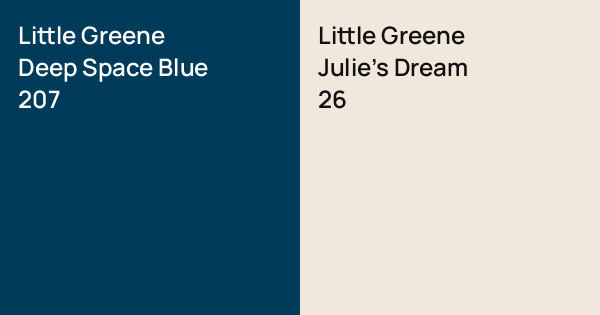 Little Greene Deep Space Blue vs. Little Greene Julie's Dream comparison