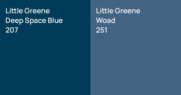 Little Greene Deep Space Blue vs. Little Greene Woad comparison