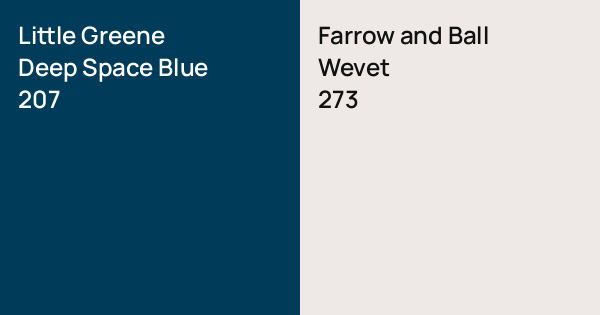 Little Greene Deep Space Blue vs. Farrow and Ball Wevet comparison