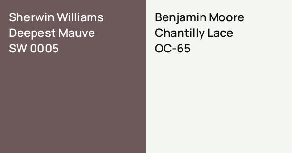 Sherwin Williams Deepest Mauve vs. Benjamin Moore Chantilly Lace comparison