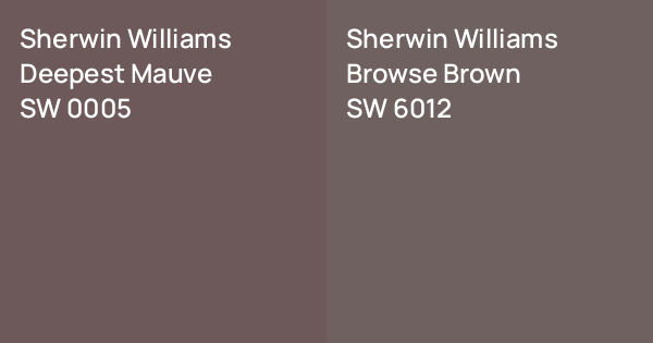 Sherwin Williams Deepest Mauve vs. Sherwin Williams Browse Brown comparison