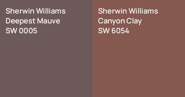 Sherwin Williams Deepest Mauve vs. Sherwin Williams Canyon Clay comparison