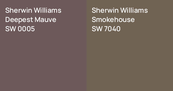 Sherwin Williams Deepest Mauve vs. Sherwin Williams Smokehouse comparison