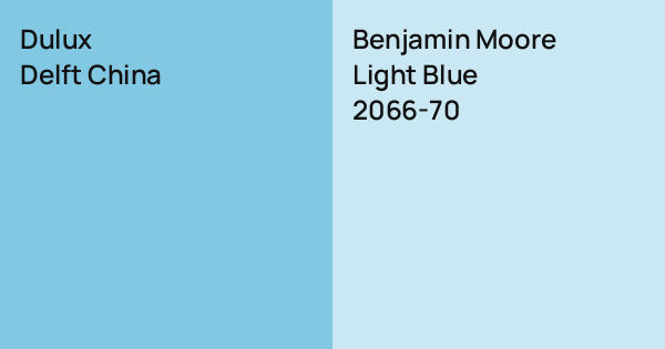 Dulux Delft China vs. Benjamin Moore Light Blue comparison