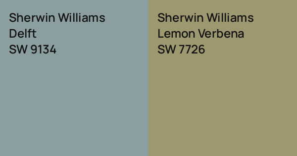 Sherwin Williams Delft vs. Sherwin Williams Lemon Verbena comparison