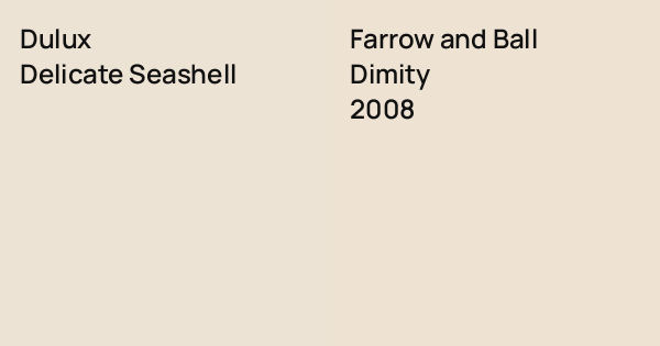 Dulux Delicate Seashell vs. Farrow and Ball Dimity comparison