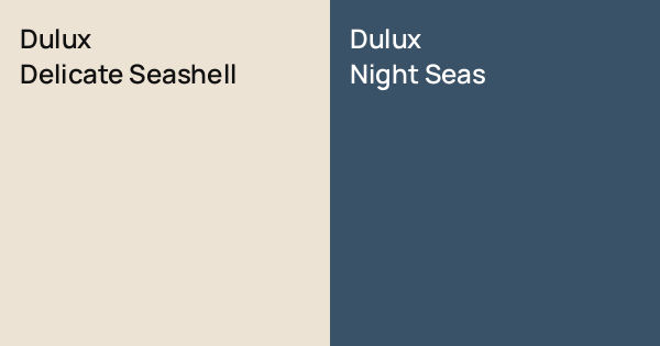 Dulux Delicate Seashell vs. Dulux Night Seas comparison