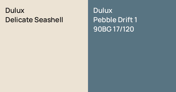 Dulux Delicate Seashell vs. Dulux Pebble Drift 1 comparison