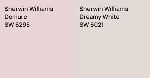 Sherwin Williams Demure vs. Sherwin Williams Dreamy White comparison