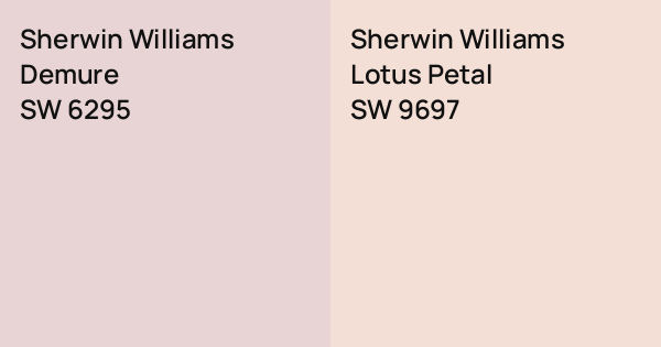 Sherwin Williams Demure vs. Sherwin Williams Lotus Petal comparison