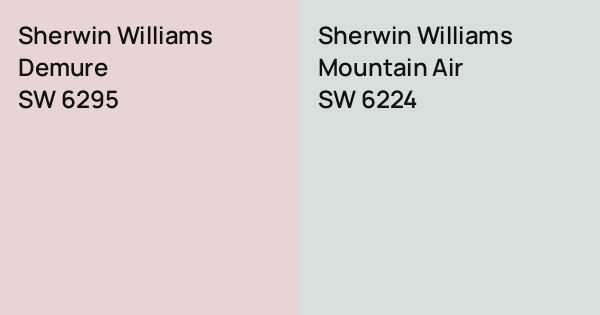 Sherwin Williams Demure vs. Sherwin Williams Mountain Air comparison
