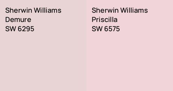 Sherwin Williams Demure vs. Sherwin Williams Priscilla comparison