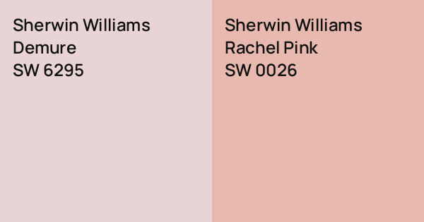 Sherwin Williams Demure vs. Sherwin Williams Rachel Pink comparison
