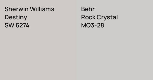 Sherwin Williams Destiny vs. Behr Rock Crystal comparison