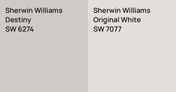 Sherwin Williams Destiny vs. Sherwin Williams Original White comparison