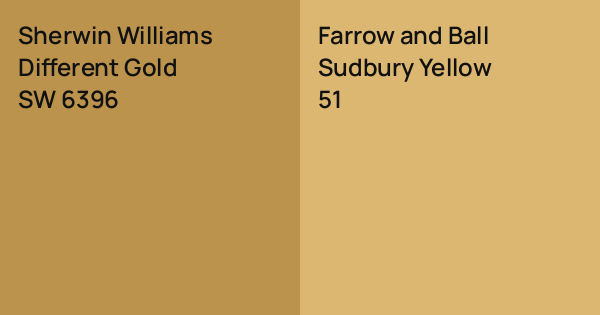 Sherwin Williams Different Gold vs. Farrow and Ball Sudbury Yellow ...