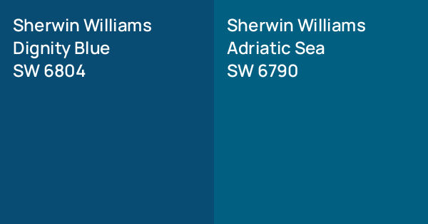 Sherwin Williams Dignity Blue vs. Sherwin Williams Adriatic Sea comparison
