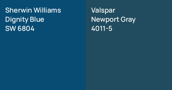 Sherwin Williams Dignity Blue vs. Valspar Newport Gray comparison