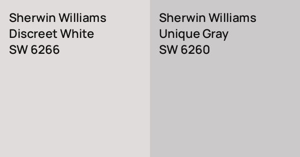 Sherwin Williams Discreet White vs. Sherwin Williams Unique Gray comparison
